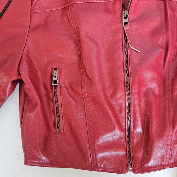 Love Tree | Jackets & Coats | Love Tree Cherry Girl Red Faux Leather ...